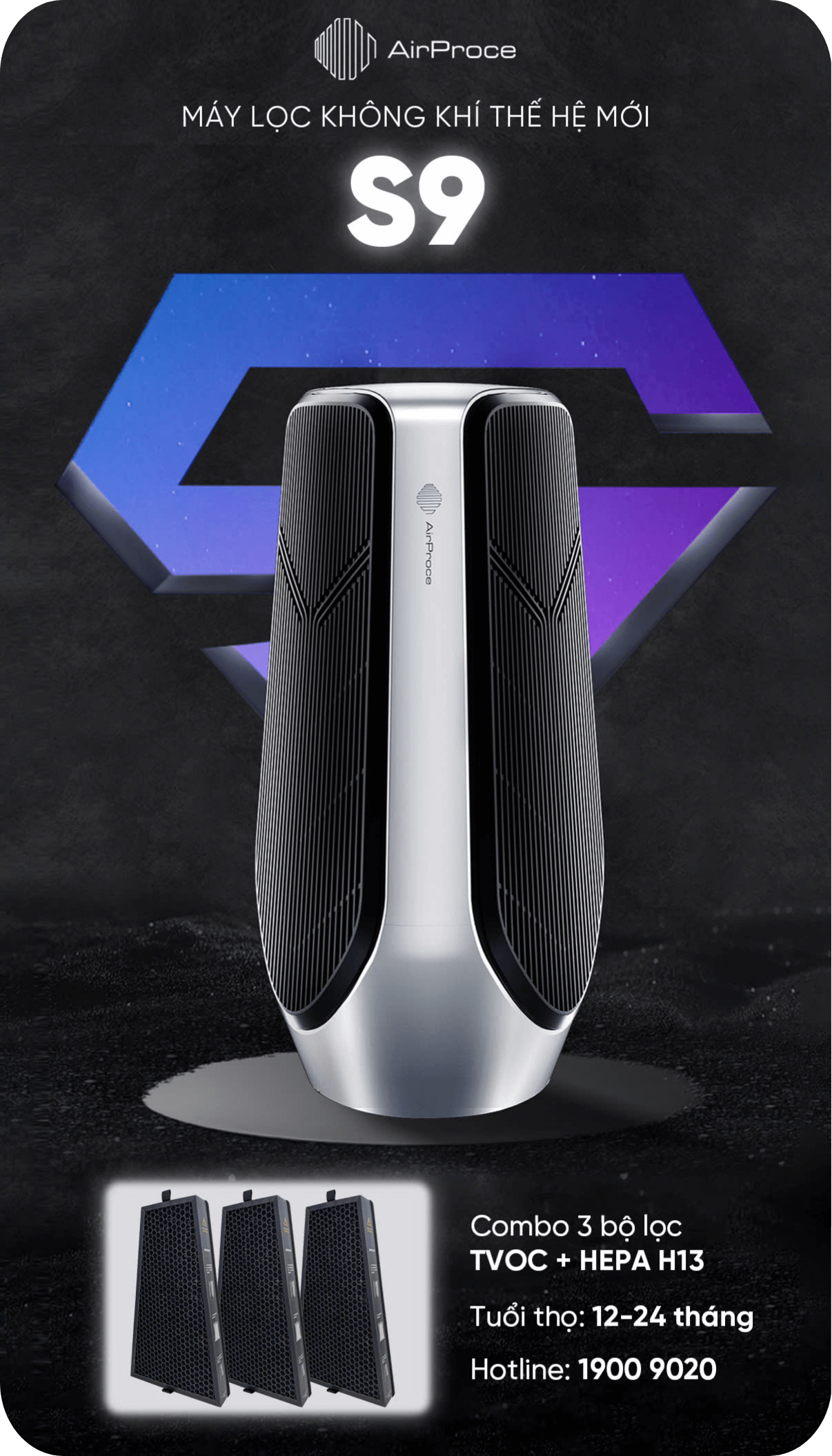 Máy Lọc Không Khí Tuần Hoàn S9 - AirProce